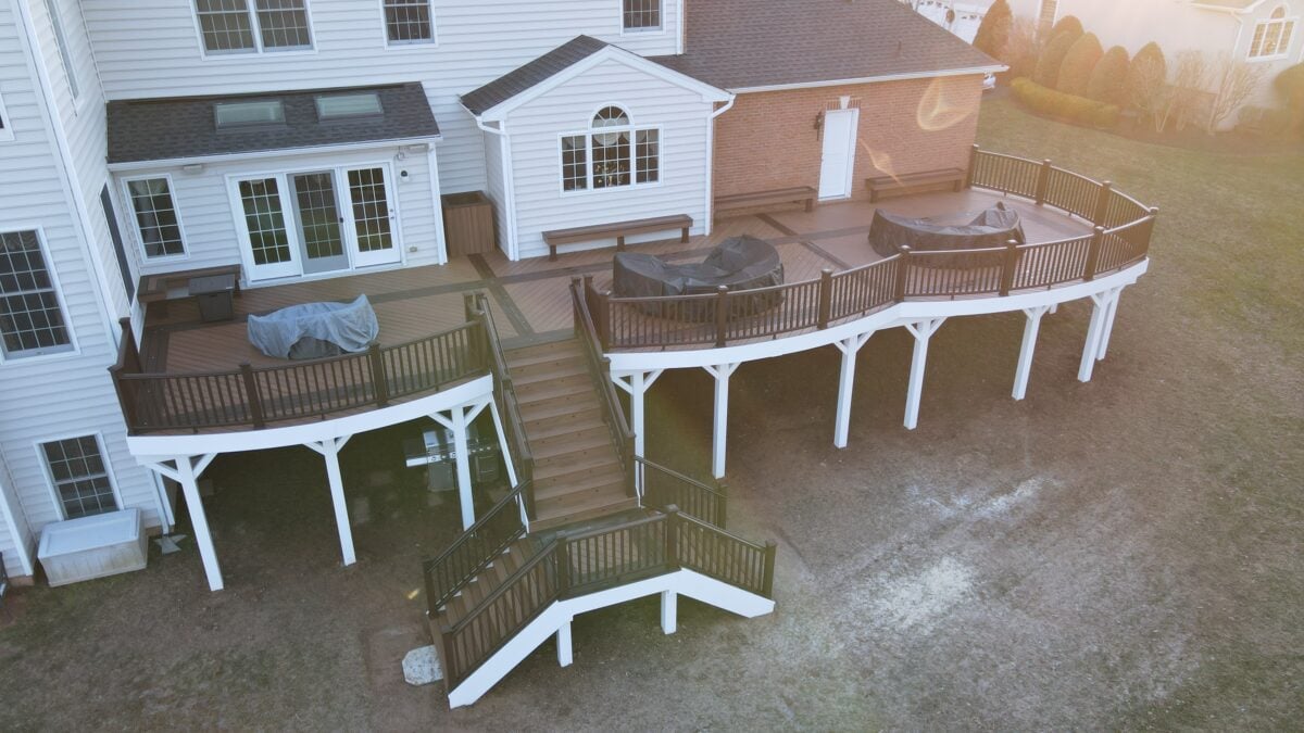 Elegant Curved Deck With Picture Framing | Dominion Custom
