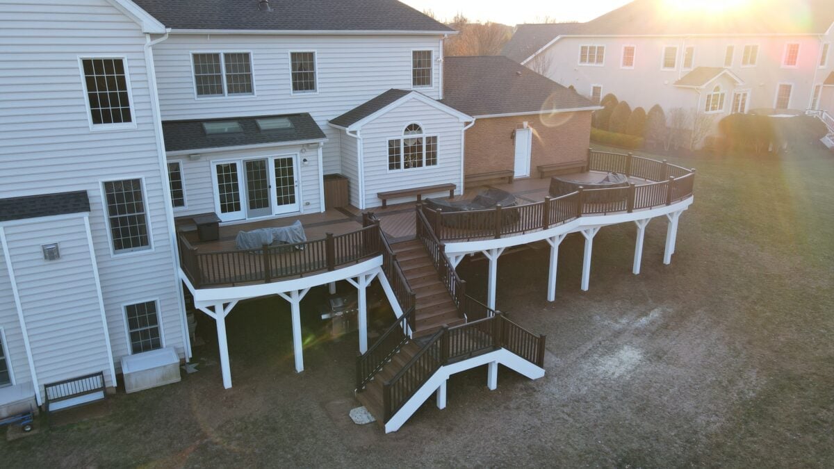 Elegant Curved Deck With Picture Framing | Dominion Custom
